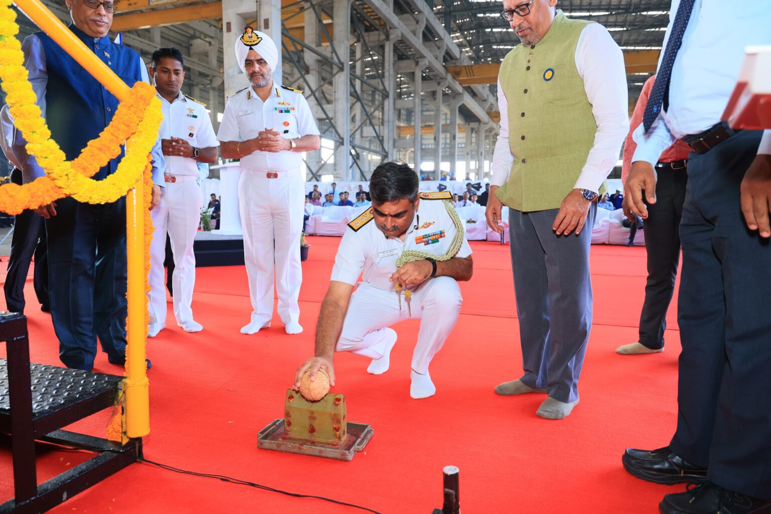 Keel Laying Ceremony of Third Cadet Training Ship Held at L&T Shipyard ...